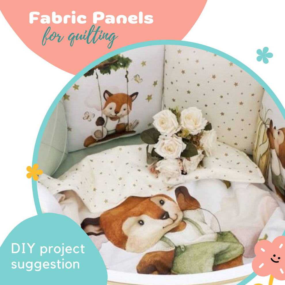 Cute Fox&Balloon Baby Fabric Panels for Quilting, Bedding & Sewing ...